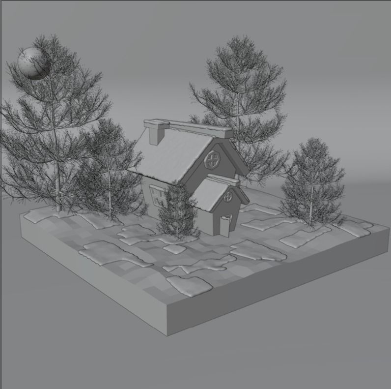 3D model Snow Cottage 3d Model VR / AR / low-poly | CGTrader
