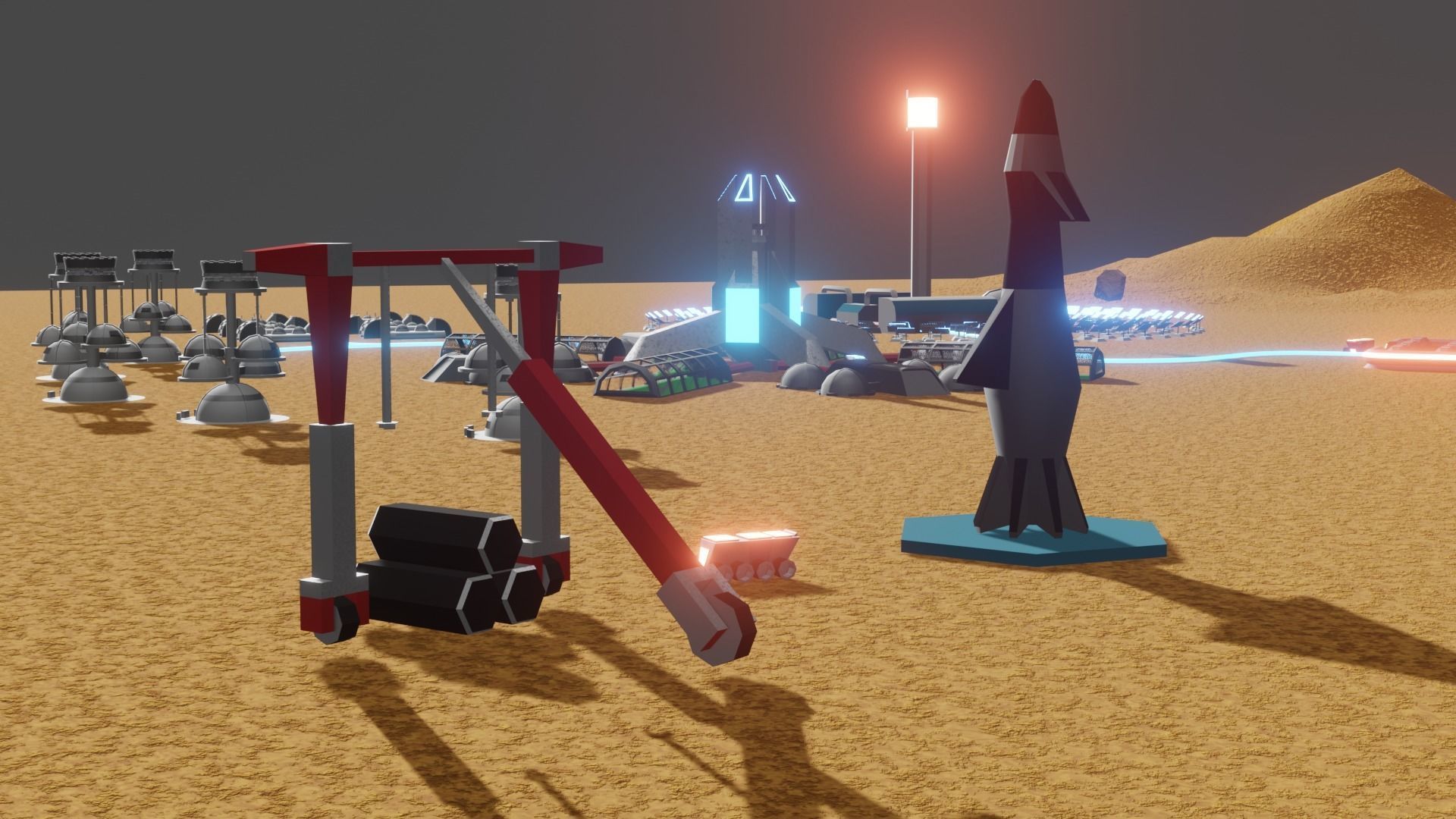 3D model The mars base project pack low-poly 3D model VR / AR / low ...