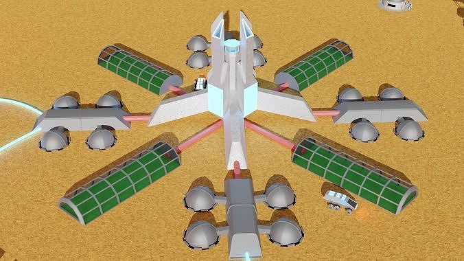 3D model The mars base project pack low-poly 3D model VR / AR / low ...