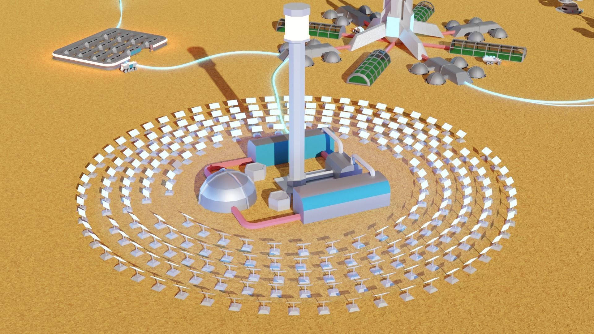 3D model The mars base project pack low-poly 3D model VR / AR / low ...