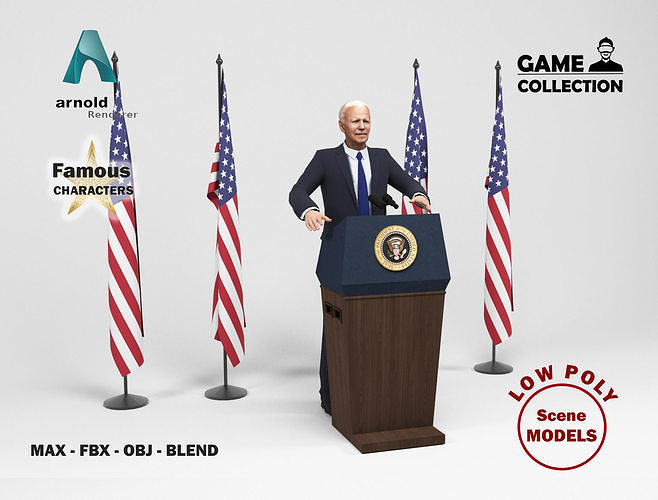 3D model Joe Biden VR / AR / low-poly | CGTrader