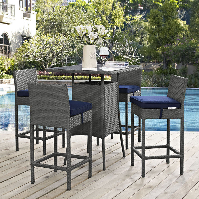 Mucha Square Person Long Bar Height Dining Set 3D model | CGTrader