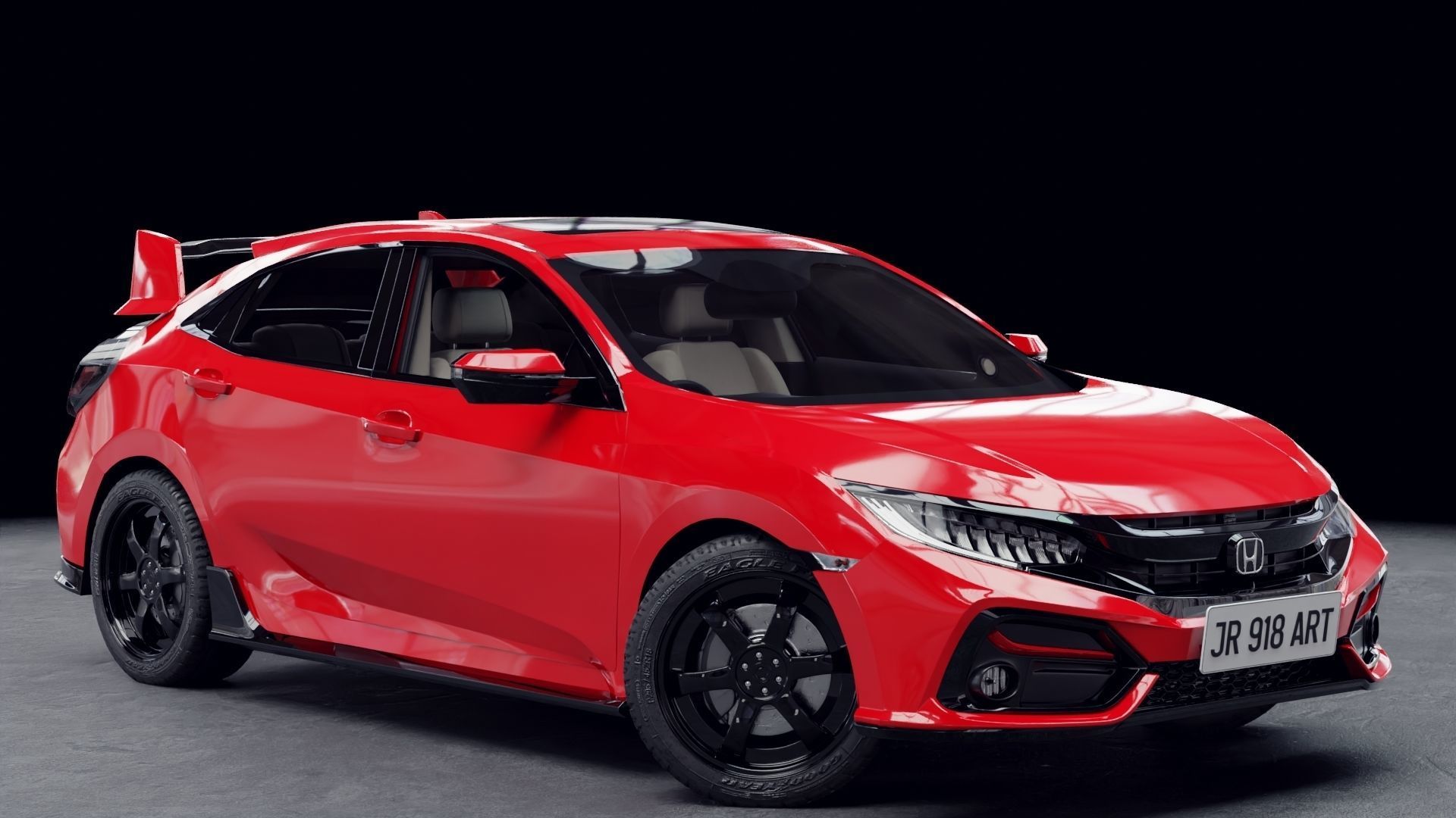 Honda Civic Hatchback 2018 3D model rigged | CGTrader
