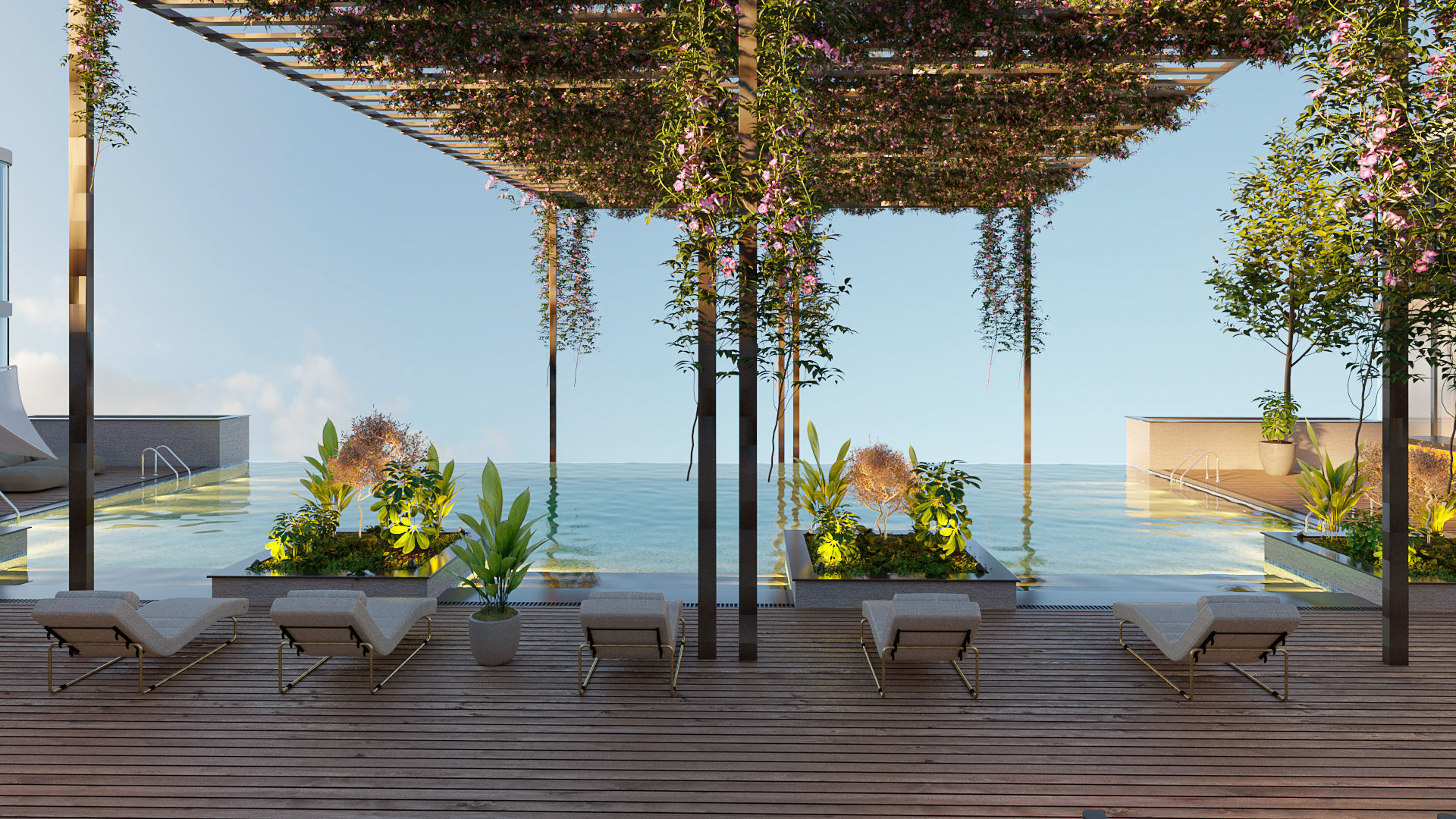 Rooftop infinity swimming pool 3D model | CGTrader