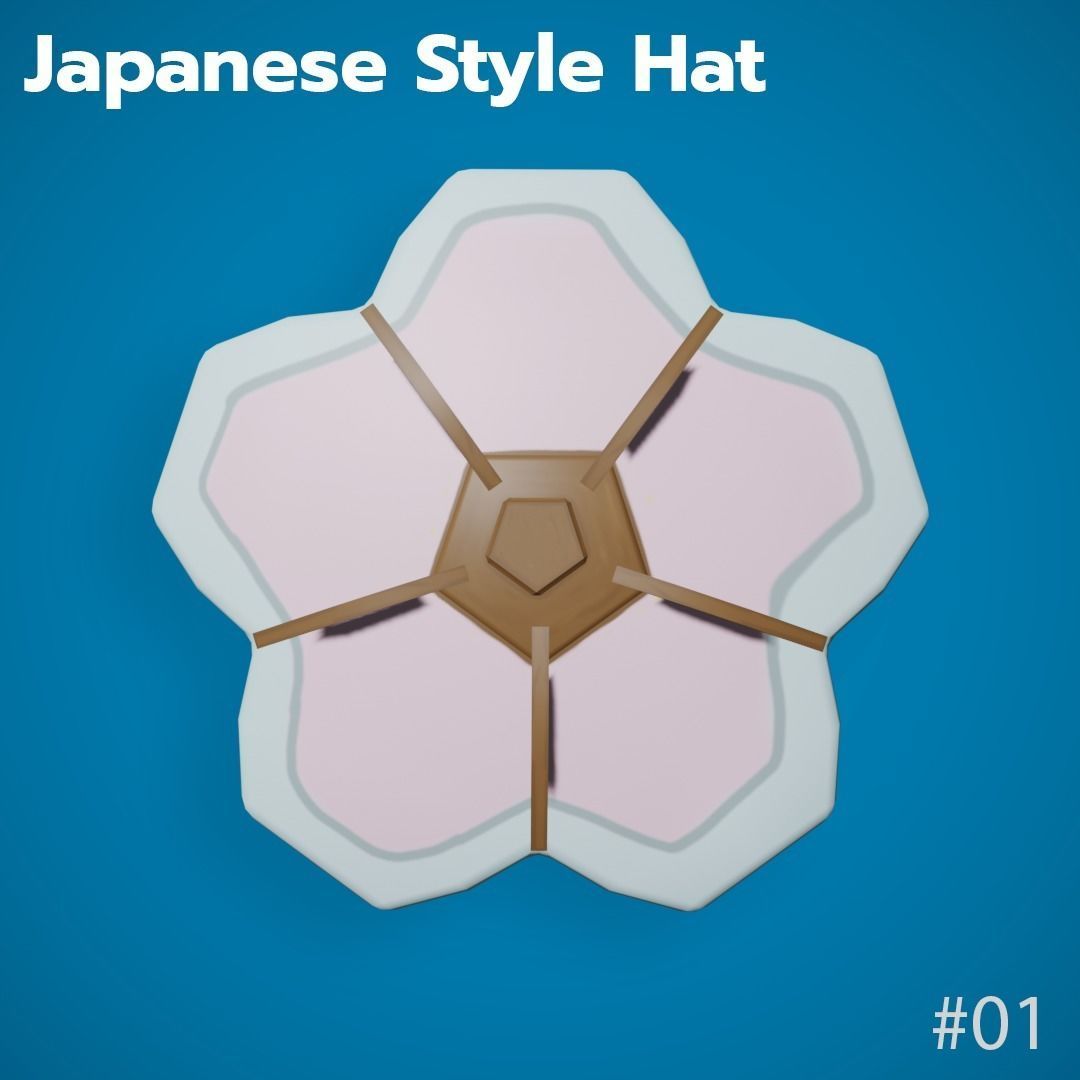 3D model Japanese Style Hat 001 VR / AR / low-poly | CGTrader