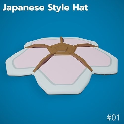 3D model Japanese Style Hat 001 VR / AR / low-poly | CGTrader