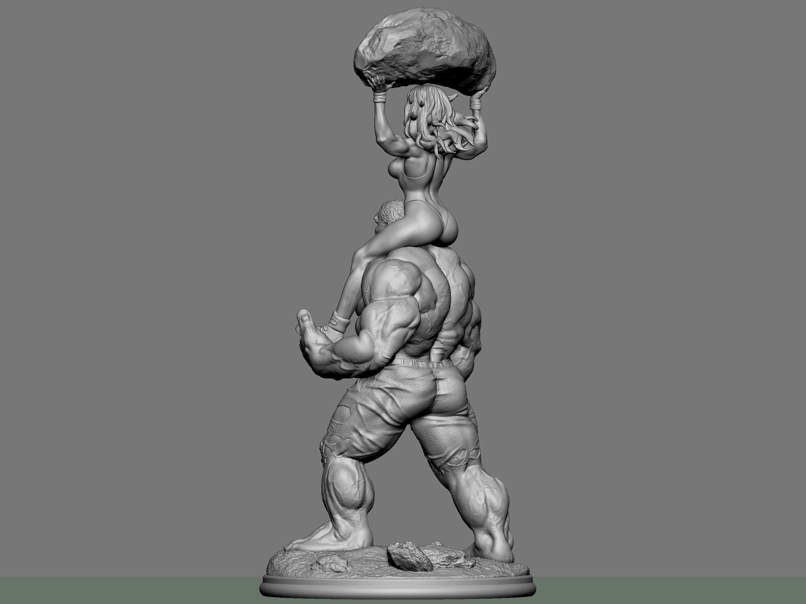 Hulk with She-hulk 3D model 3D printable | CGTrader
