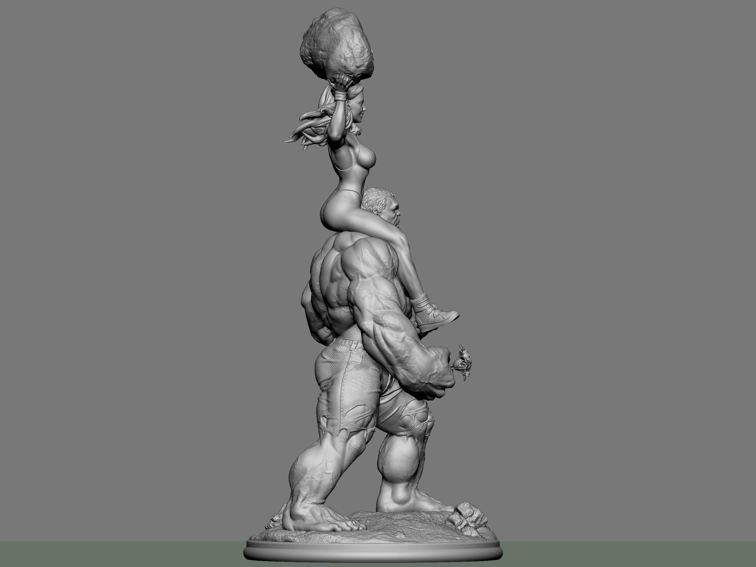 Hulk with She-hulk 3D model 3D printable | CGTrader