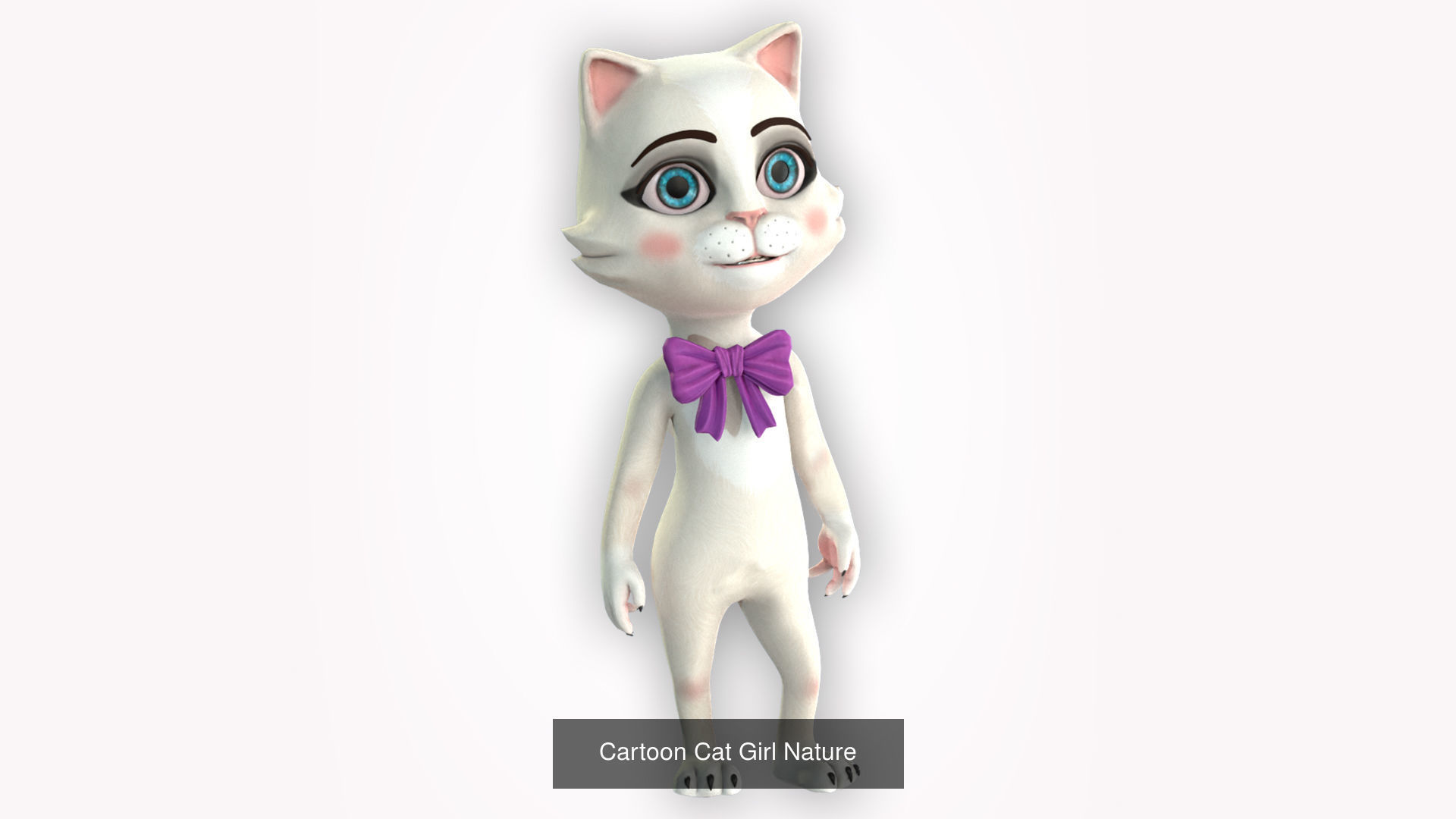 3D Model Collection Cartoon Cat Girl VR / AR / low-poly | CGTrader