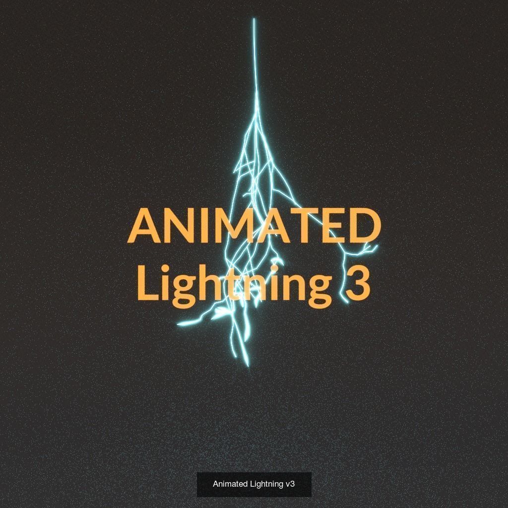 3D Model Collection Animated Lightning PACK 25 versions VR / AR / low ...