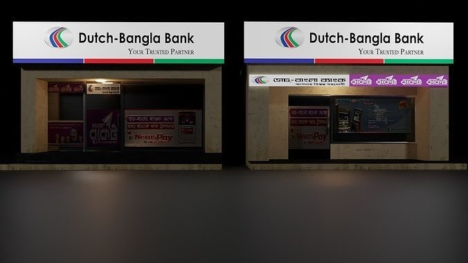 DBBL ATM Booth free 3D model | CGTrader