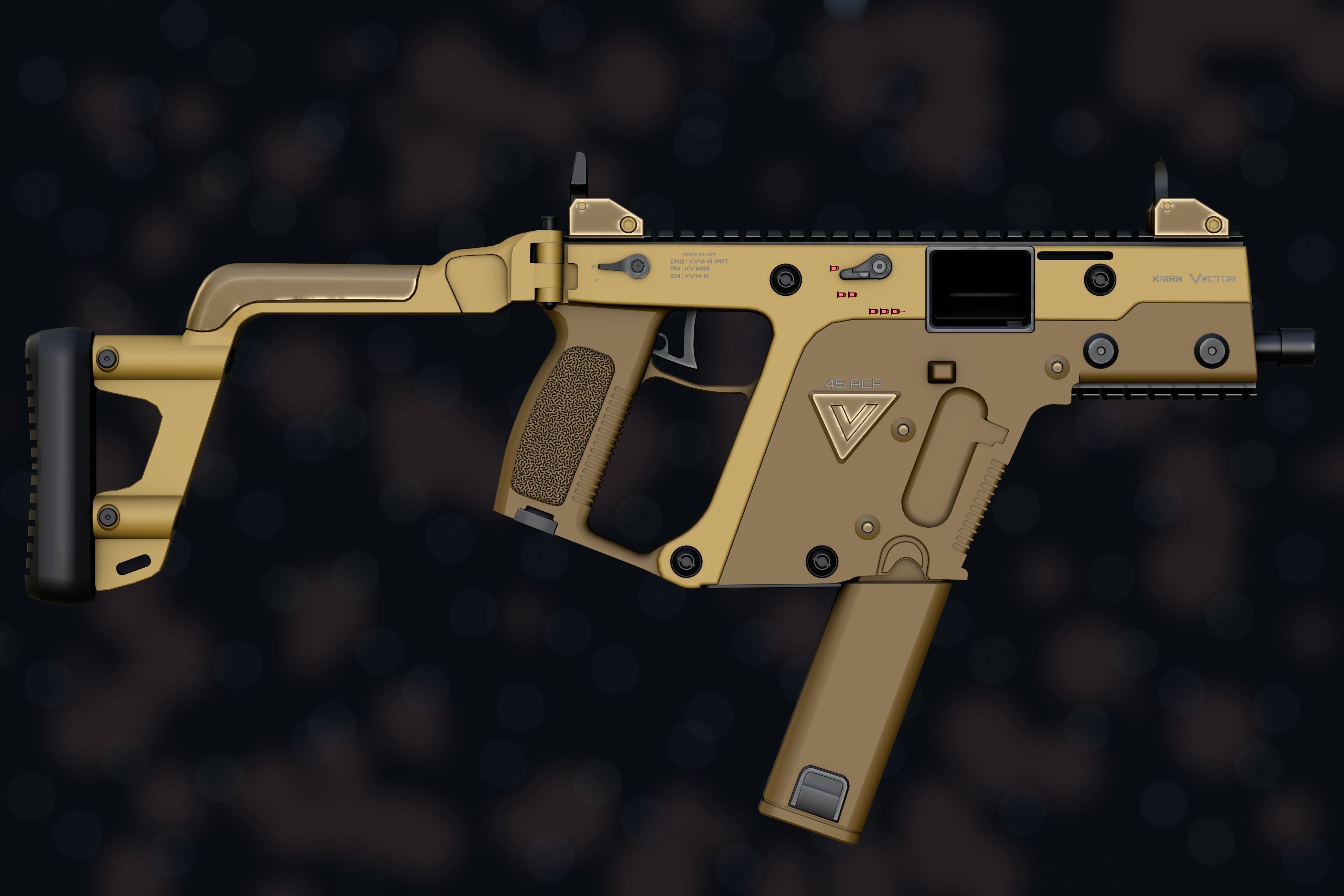 3D model Weapon NZ Guns - Kriss Vector VR / AR / low-poly | CGTrader