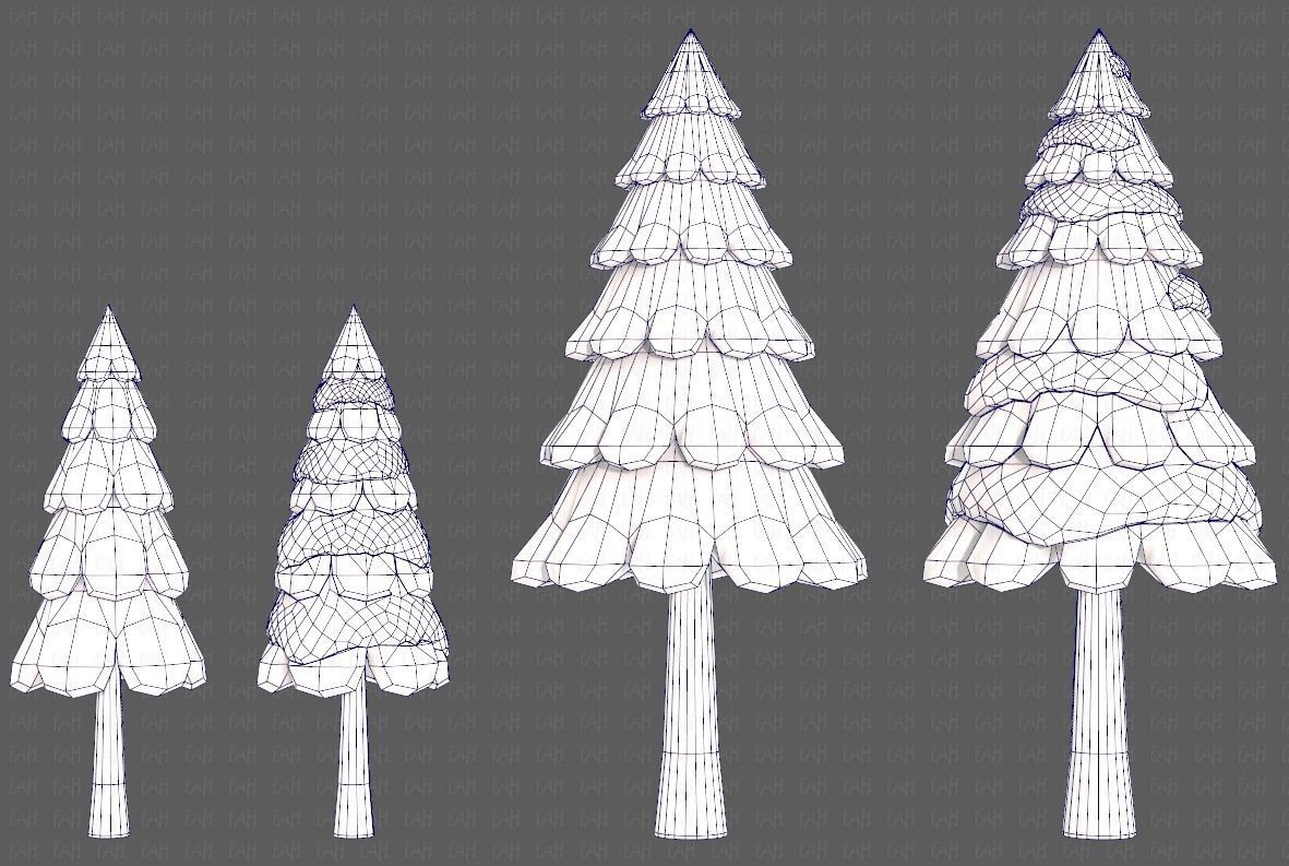 3D model Trees Cartoon V21 VR / AR / low-poly | CGTrader