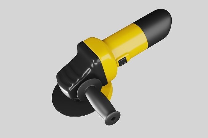 Yellow angle grinding machine tool 3D model | CGTrader
