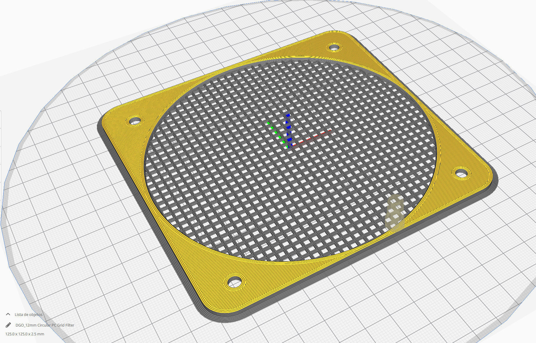 12mm Circular PC Grid Filter 3D model 3D printable | CGTrader