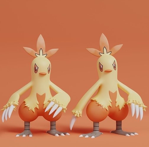 Pokemon - Combusken with 2 poses 3D model 3D printable | CGTrader