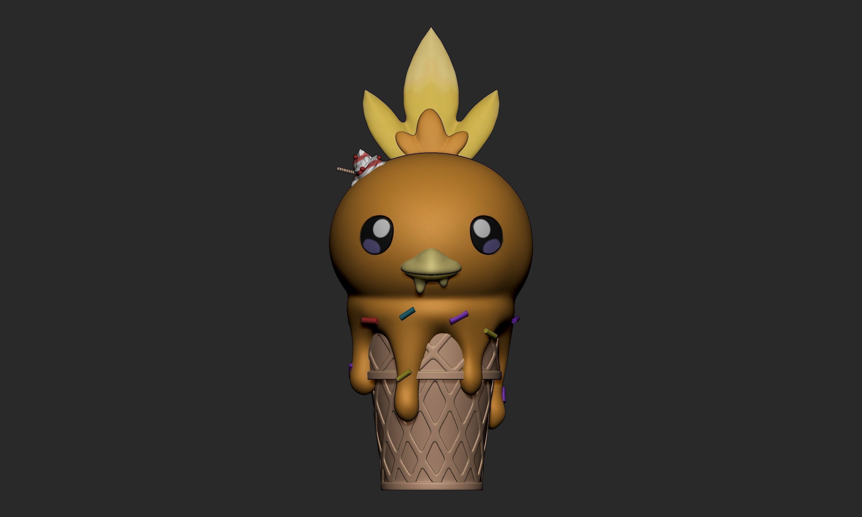 Pokemon - Ice Cream Torchic 3D model 3D printable | CGTrader
