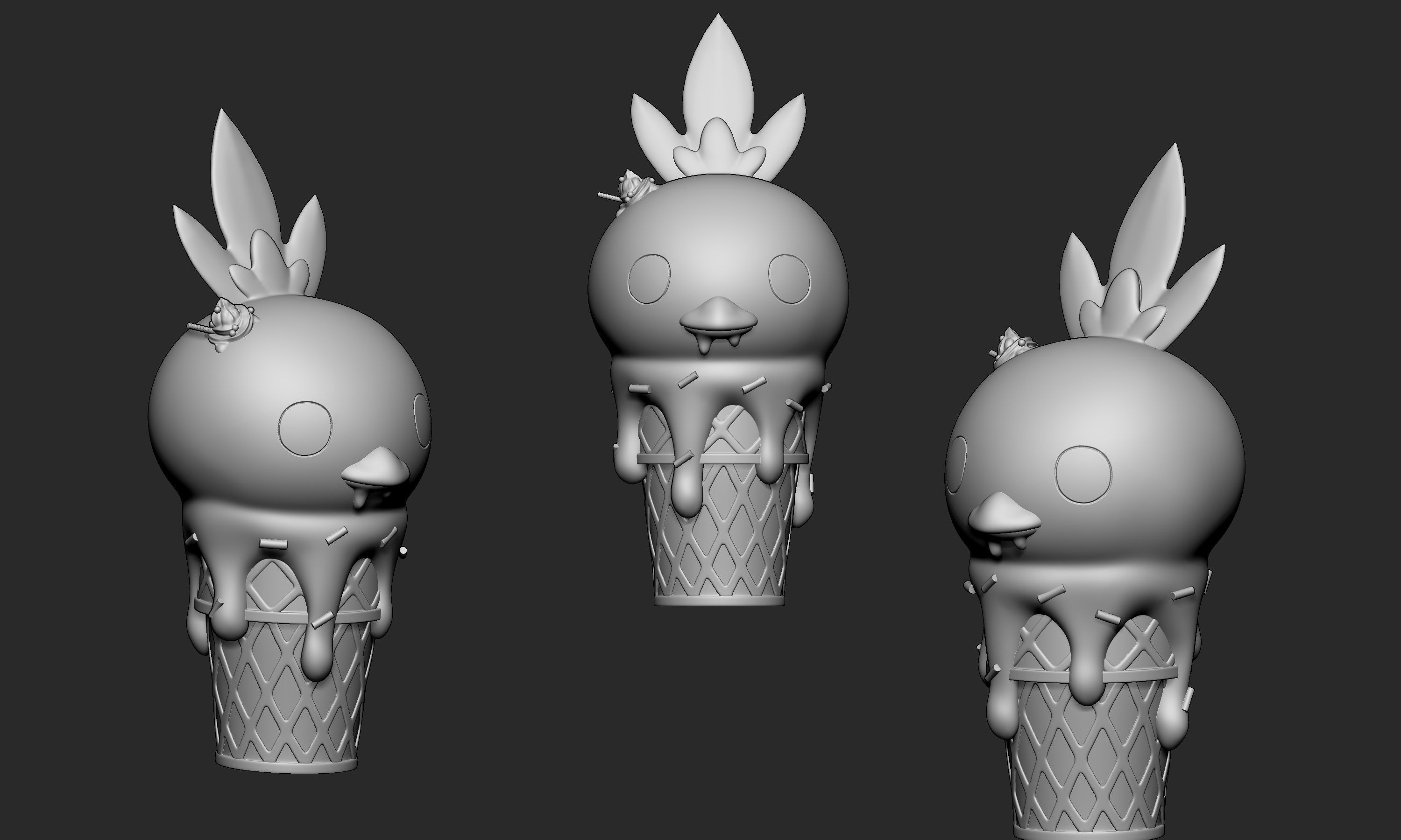 Pokemon - Ice Cream Torchic 3D model 3D printable | CGTrader