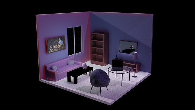soft room mini asset free 3D model | CGTrader
