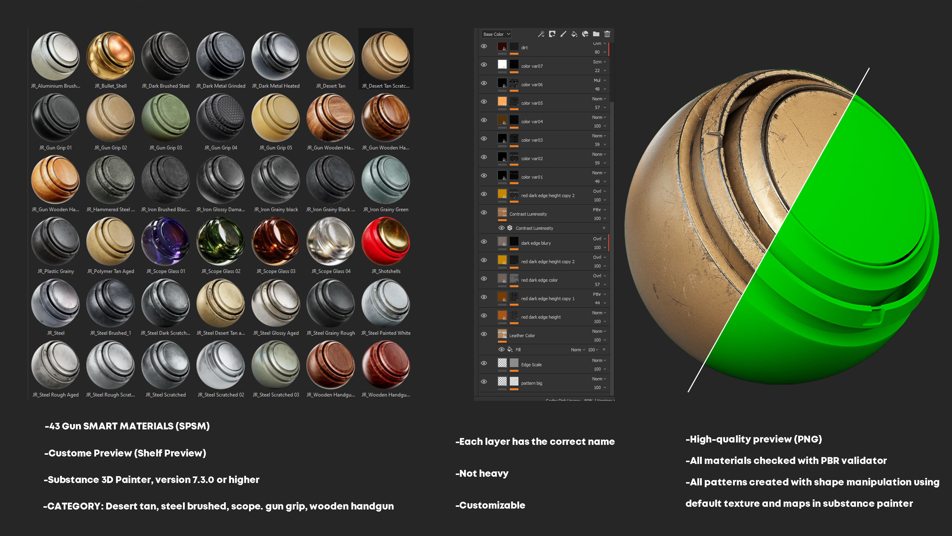 Ultimate Gun and Weapon Smart Materials for Substance 3D Painter 3D ...