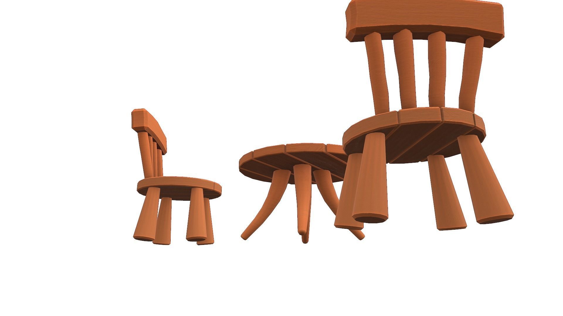 3D model Cartoon Chair and Table VR / AR / low-poly | CGTrader
