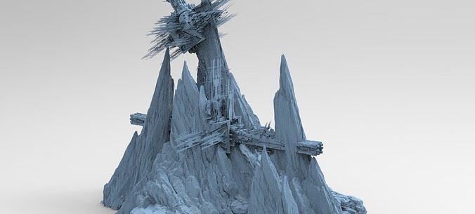 Spaceship cliff base 3 Models 3D model | CGTrader