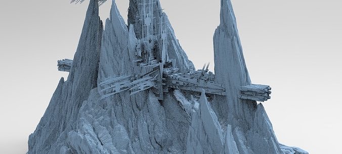 Spaceship cliff base Bridge 3D model | CGTrader