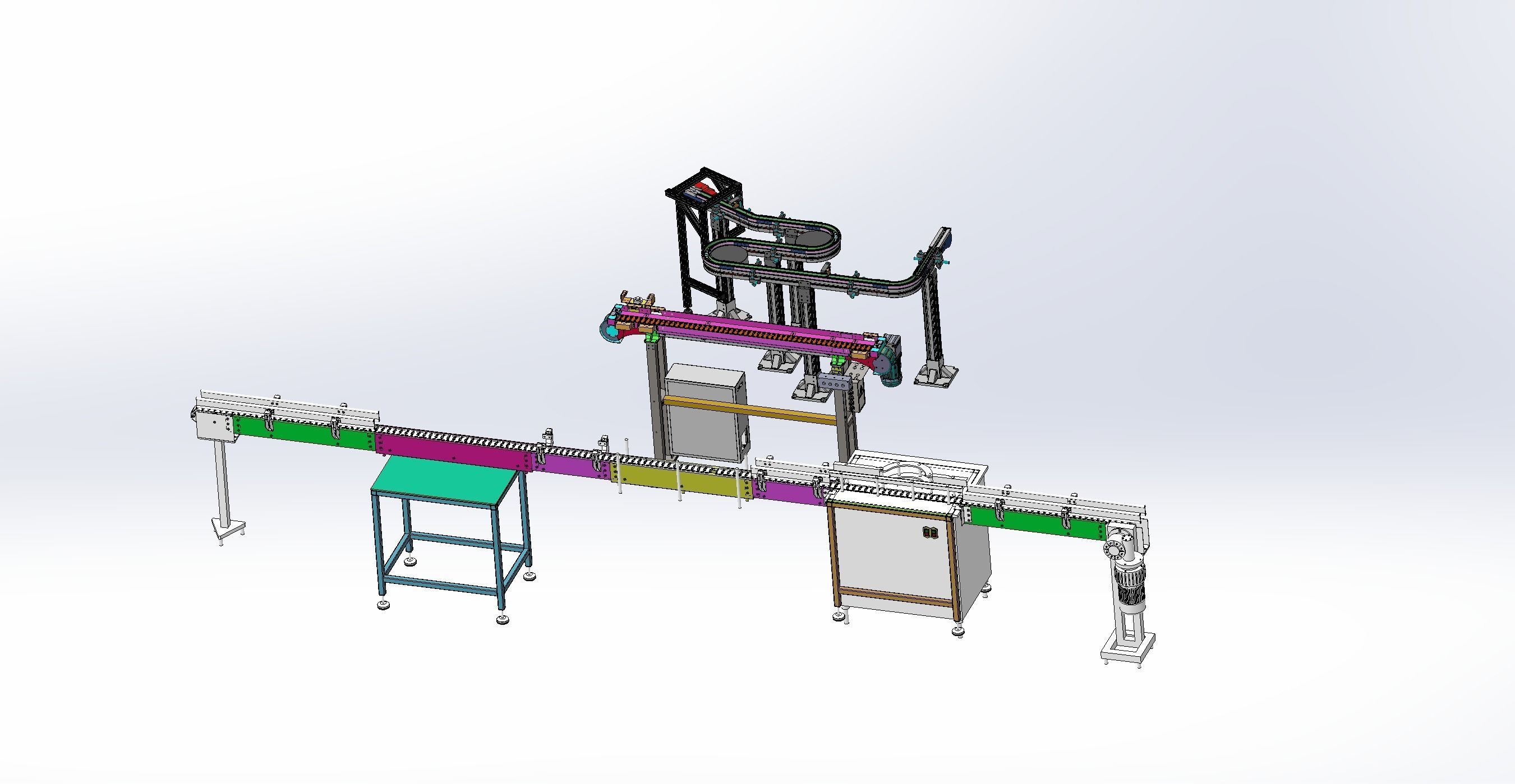 Flexible conveyor line Assembly 3D model | CGTrader