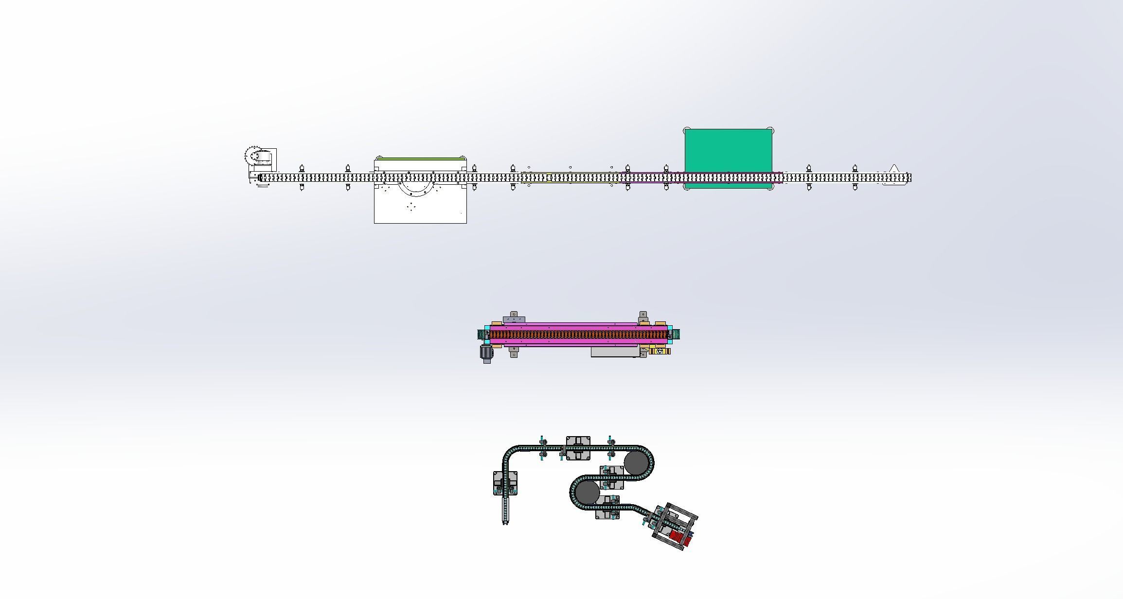 Flexible conveyor line Assembly 3D model | CGTrader