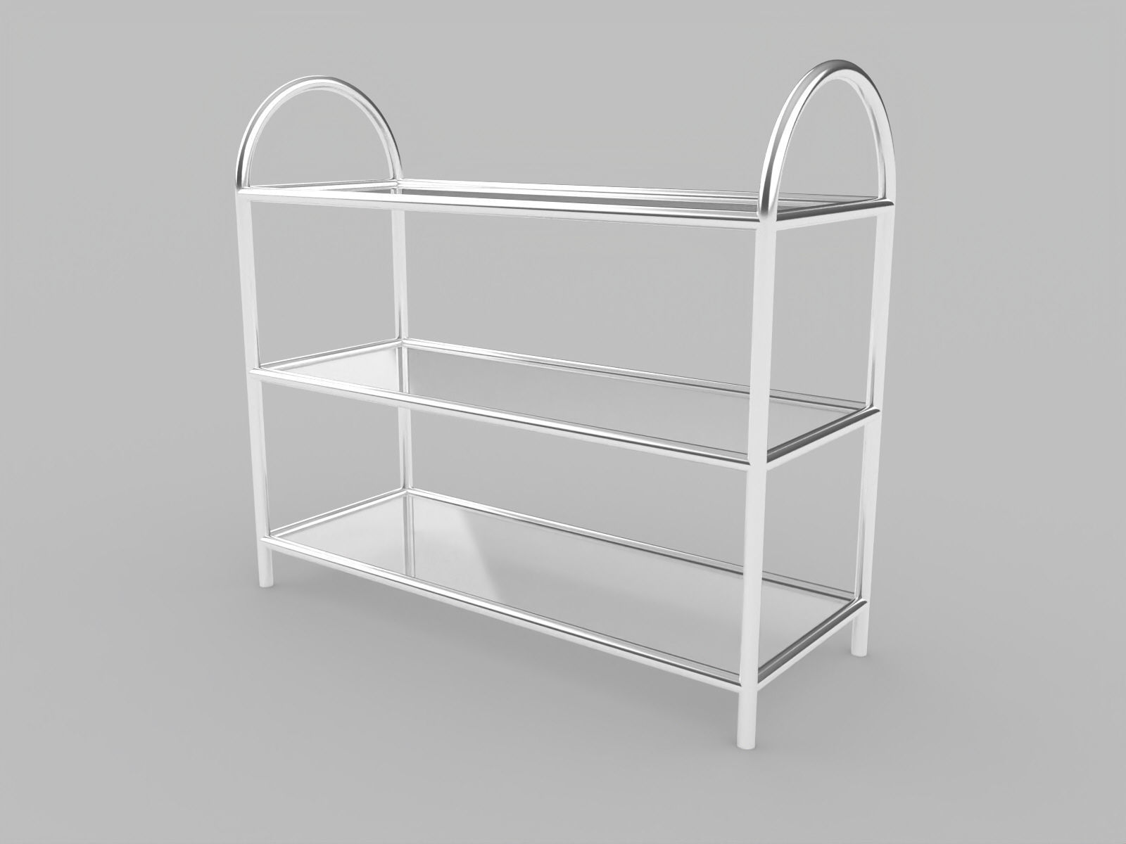shelves three tier shelf free 3D model | CGTrader
