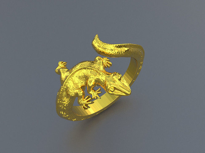 Lizard Ring 3D model 3D printable | CGTrader