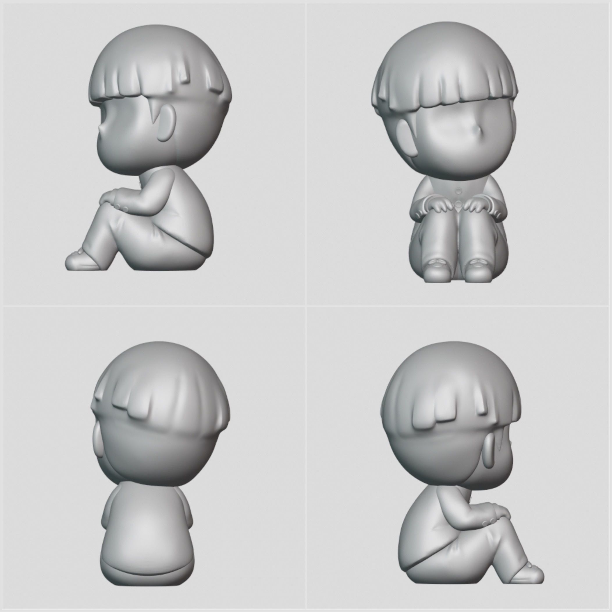 Mob Psycho 100 Chibi One Piece and Chopped Model 3D model 3D printable ...