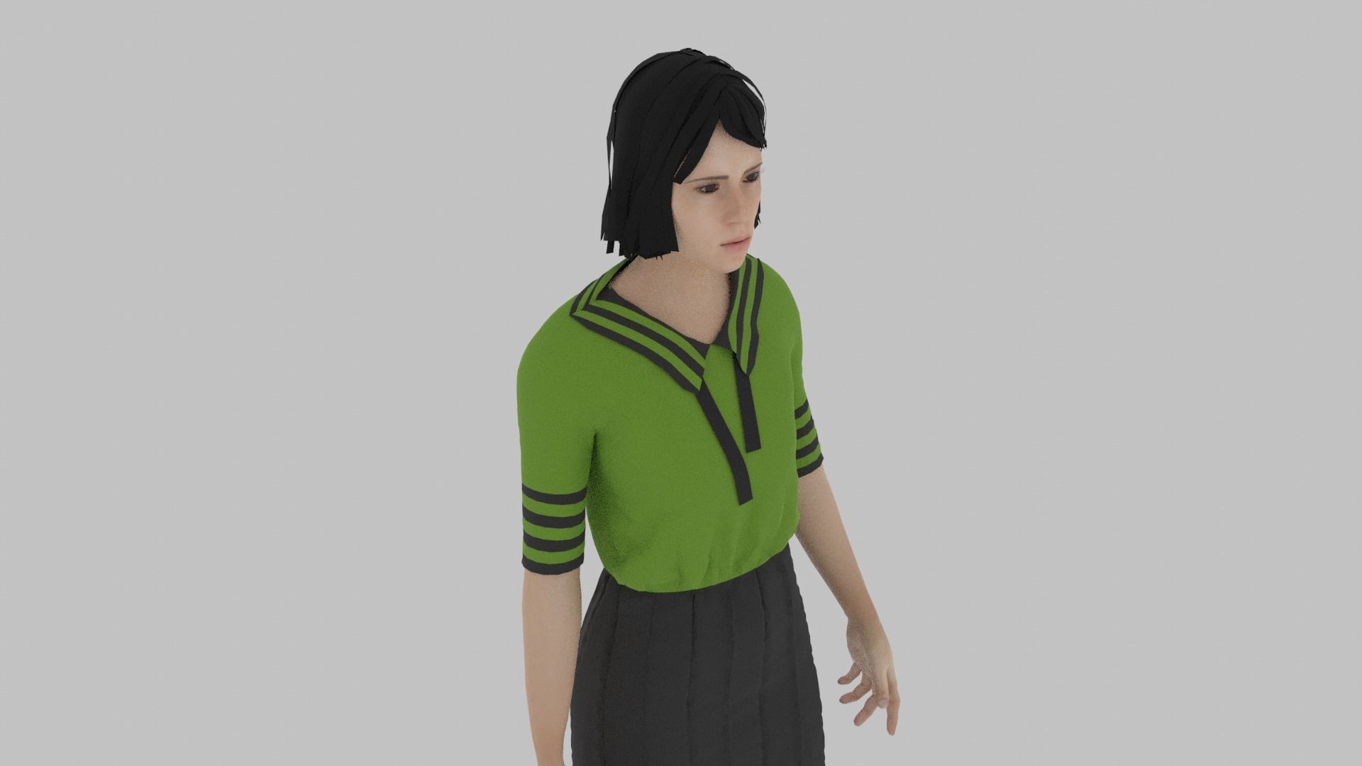 3D model High-school Girl VR / AR / low-poly | CGTrader