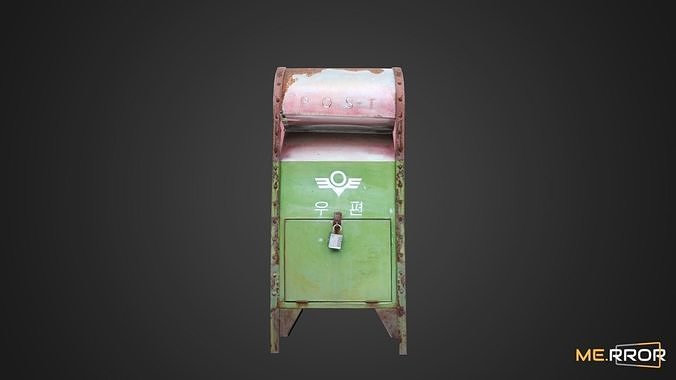 3D model Game Ready Korean Street Old Rusty Postbox VR / AR / low-poly | CGTrader