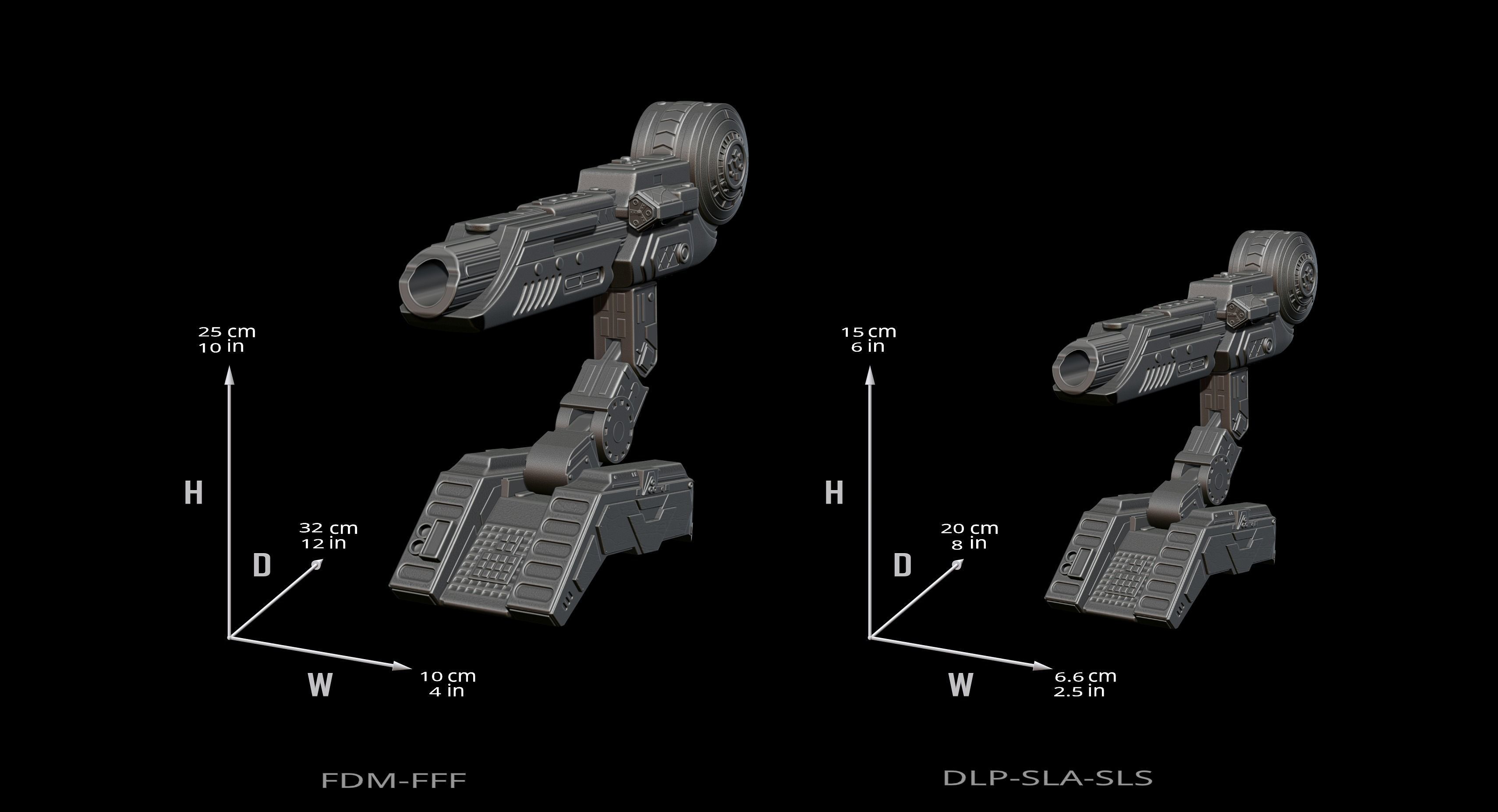 Predator Shoulder Cannon plasma 2 Size File for 3D Printing 3D model 3D ...