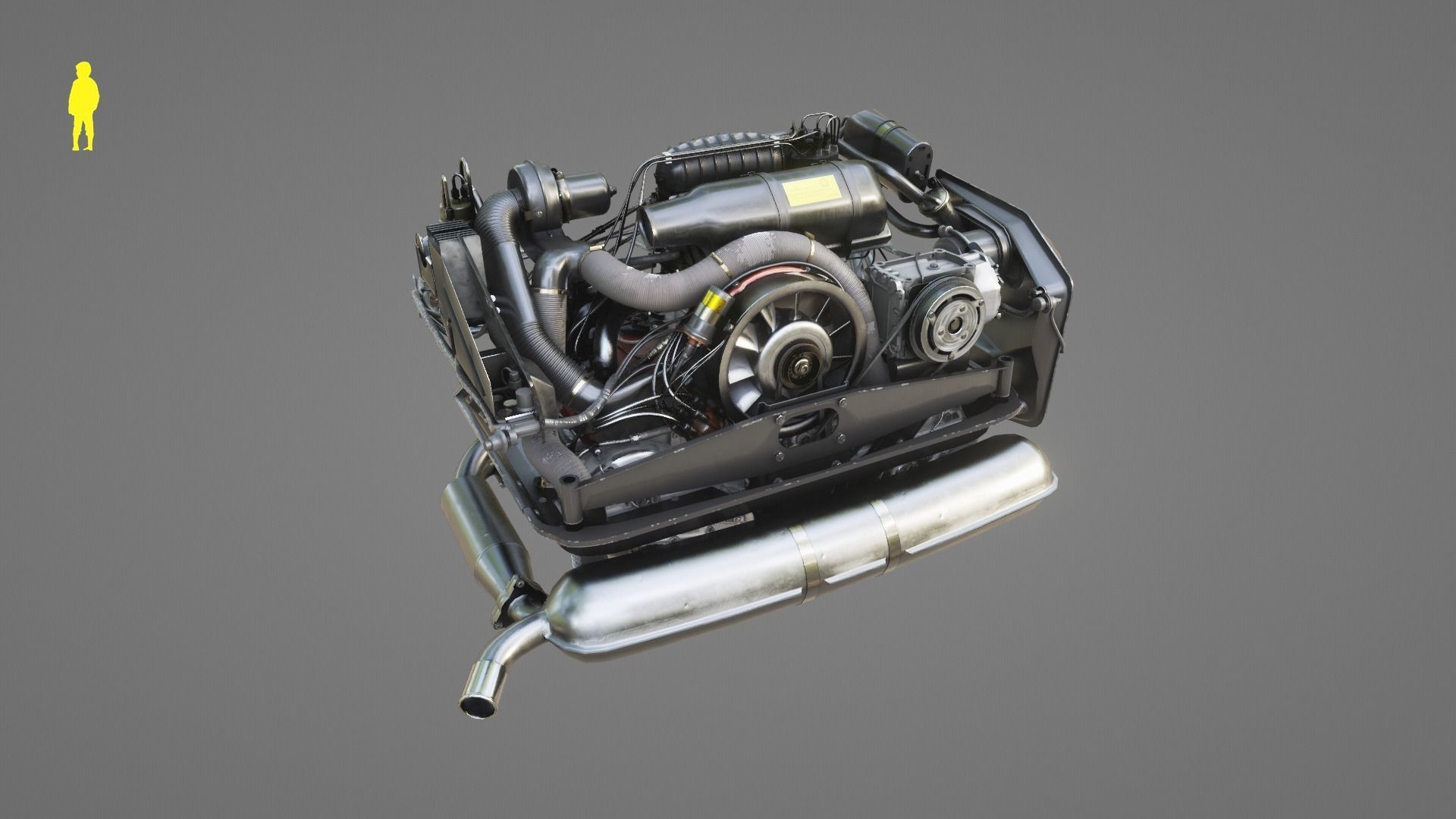 3D model Porsche 911SC Engine with 915 Gearbox VR / AR / low-poly ...