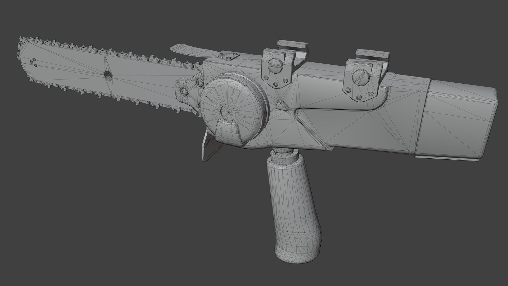 3D model Rifle Chainsaw Attachment VR / AR / low-poly | CGTrader