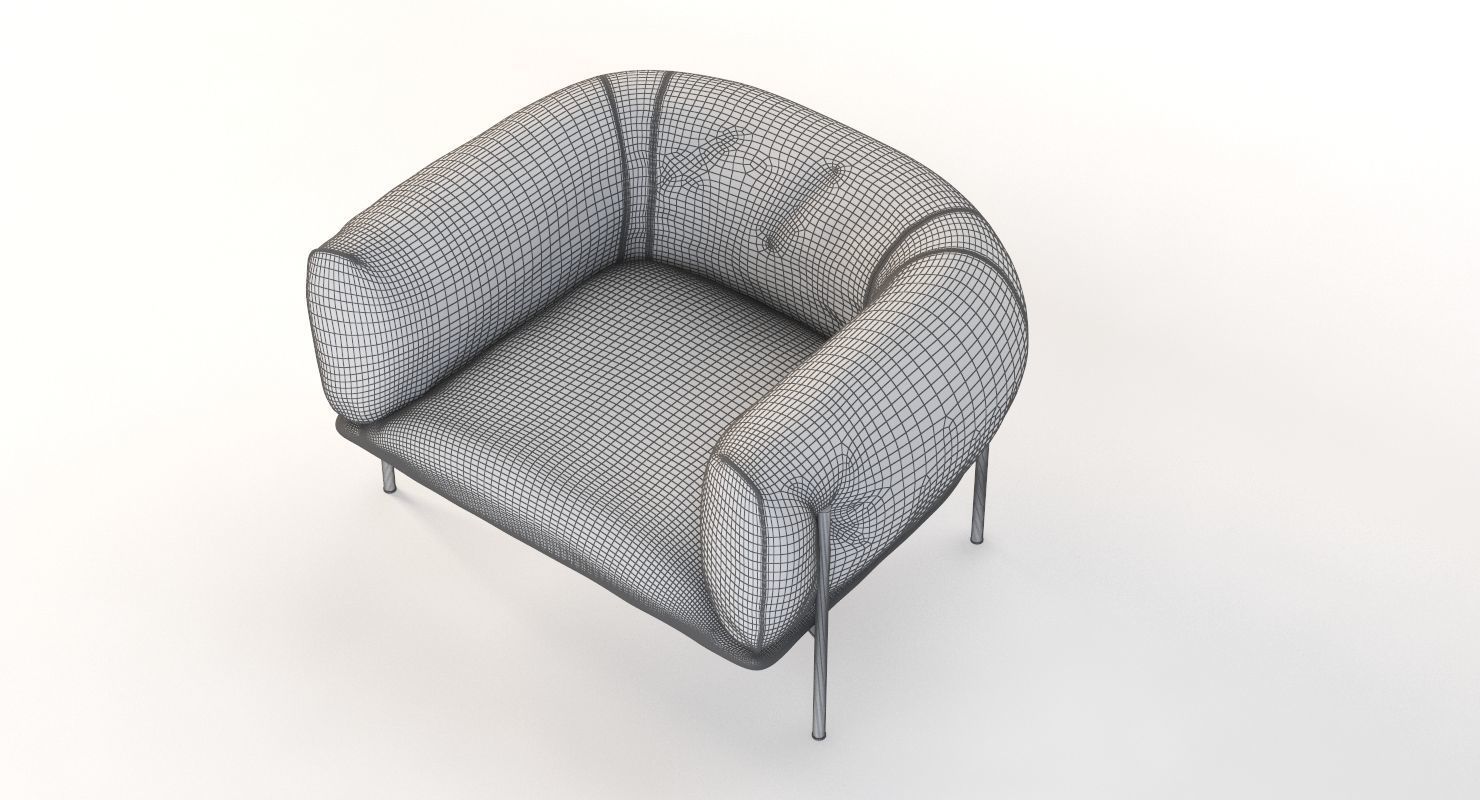 Rondo Leather Lounge Armchair By Lucy Kurrein 3D model | CGTrader