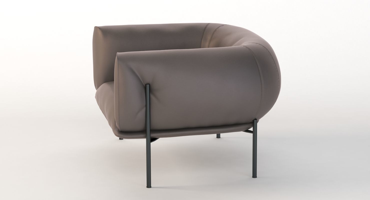 Rondo Leather Lounge Armchair By Lucy Kurrein 3D model | CGTrader