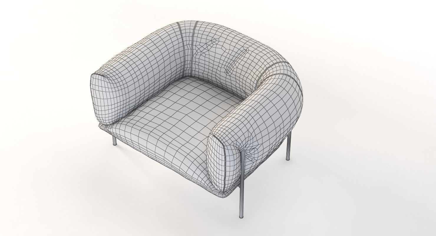 Rondo Leather Lounge Armchair By Lucy Kurrein 3D model | CGTrader