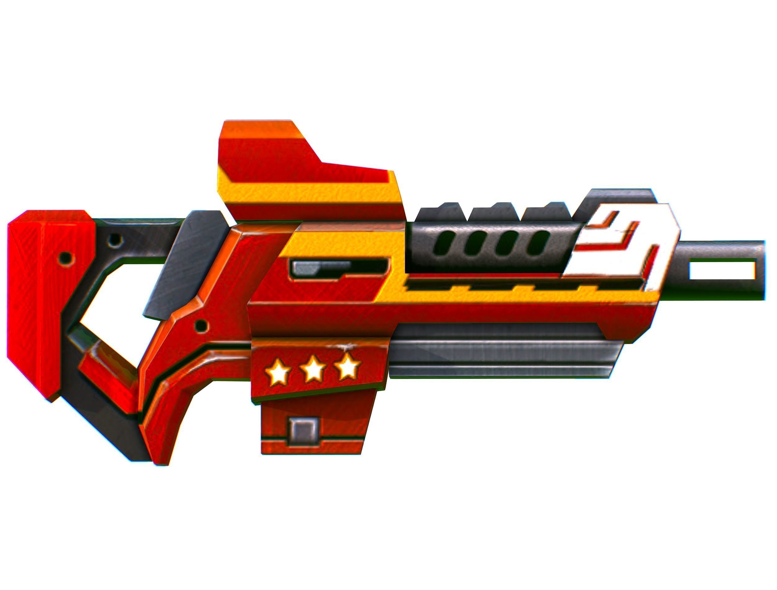 3D model LowPoly Sci-Fi Cartoon Assault Rifle Future VR / AR / low-poly ...