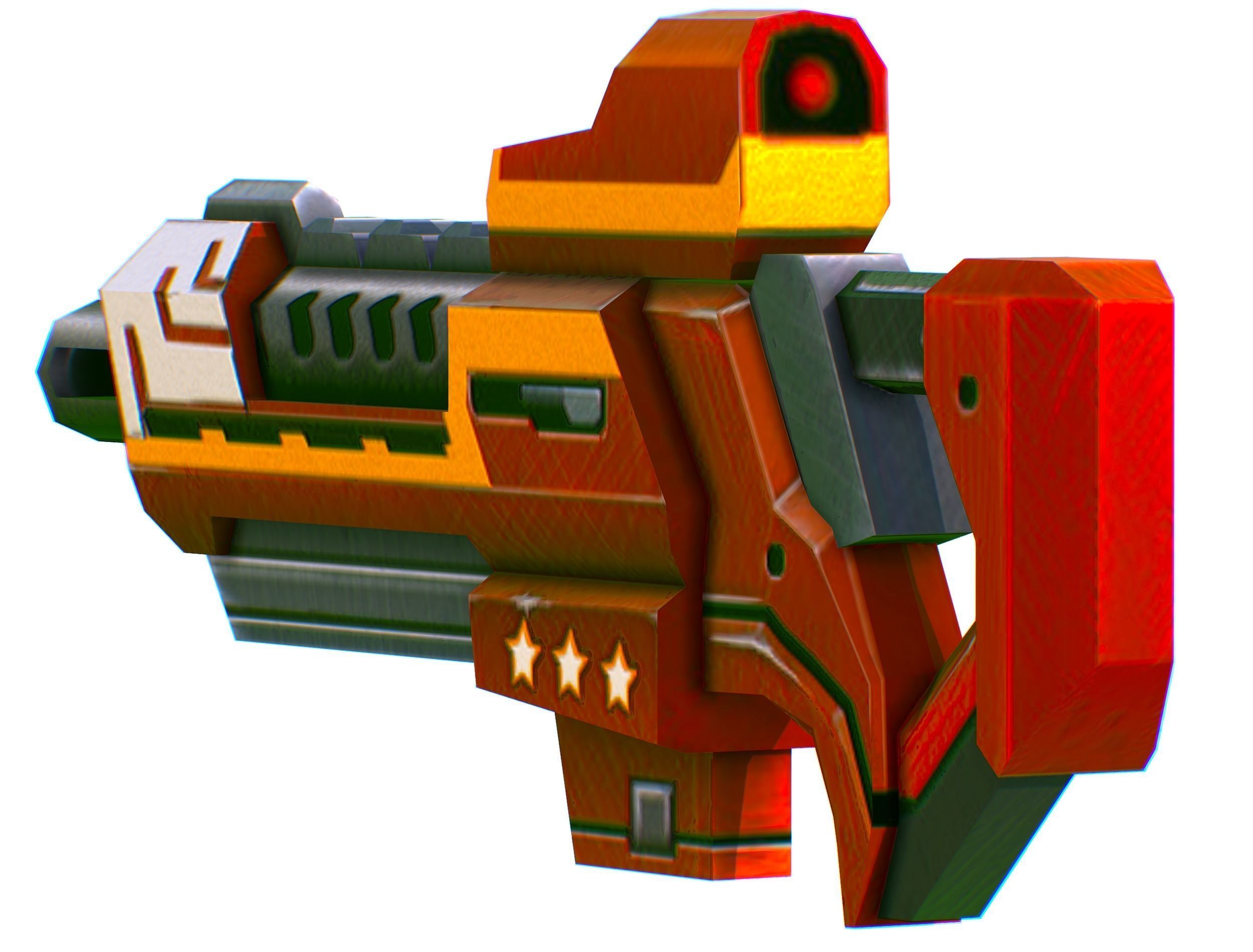 3D model LowPoly Sci-Fi Cartoon Assault Rifle Future VR / AR / low-poly ...