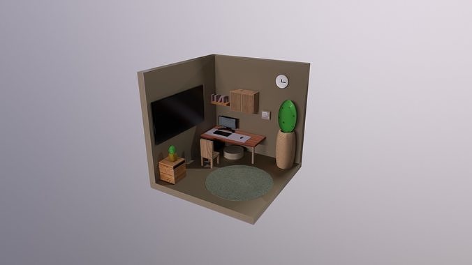 3D model mini room VR / AR / low-poly | CGTrader