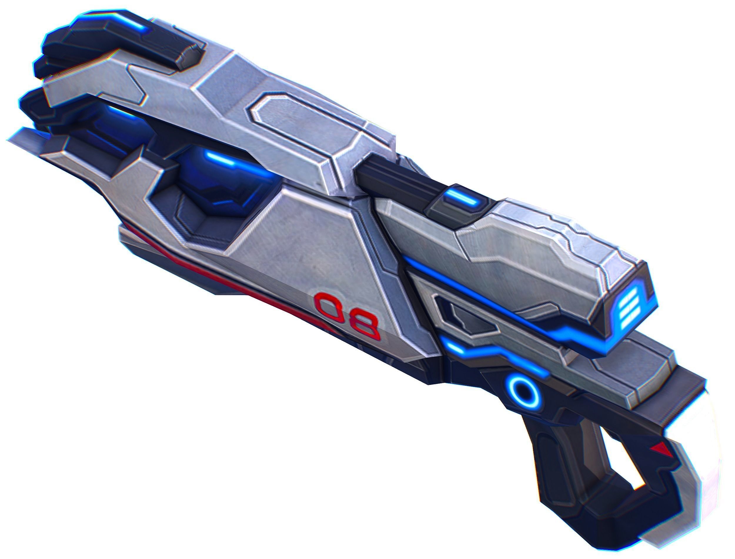 3D model LowPoly Sci-Fi Cartoon Assault Blaster Future VR / AR / low ...