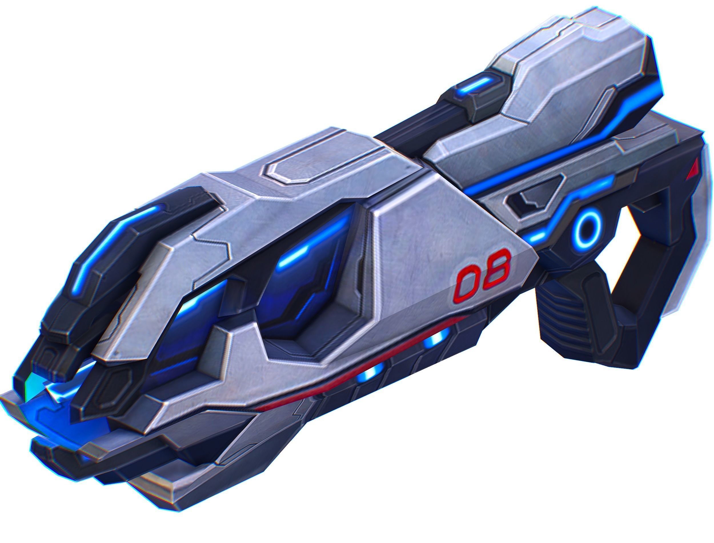 3D model LowPoly Sci-Fi Cartoon Assault Blaster Future VR / AR / low ...