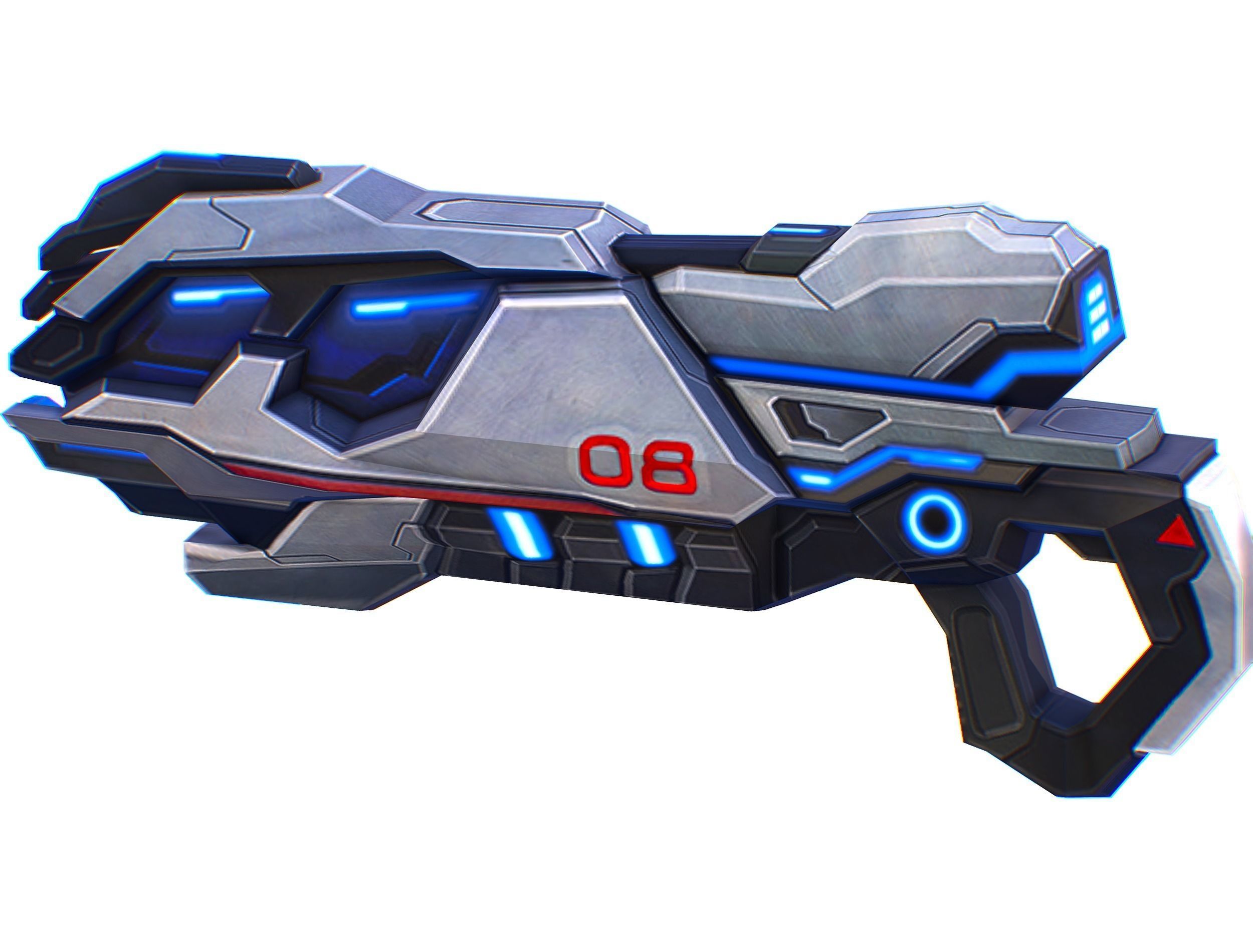 3D model LowPoly Sci-Fi Cartoon Assault Blaster Future VR / AR / low ...