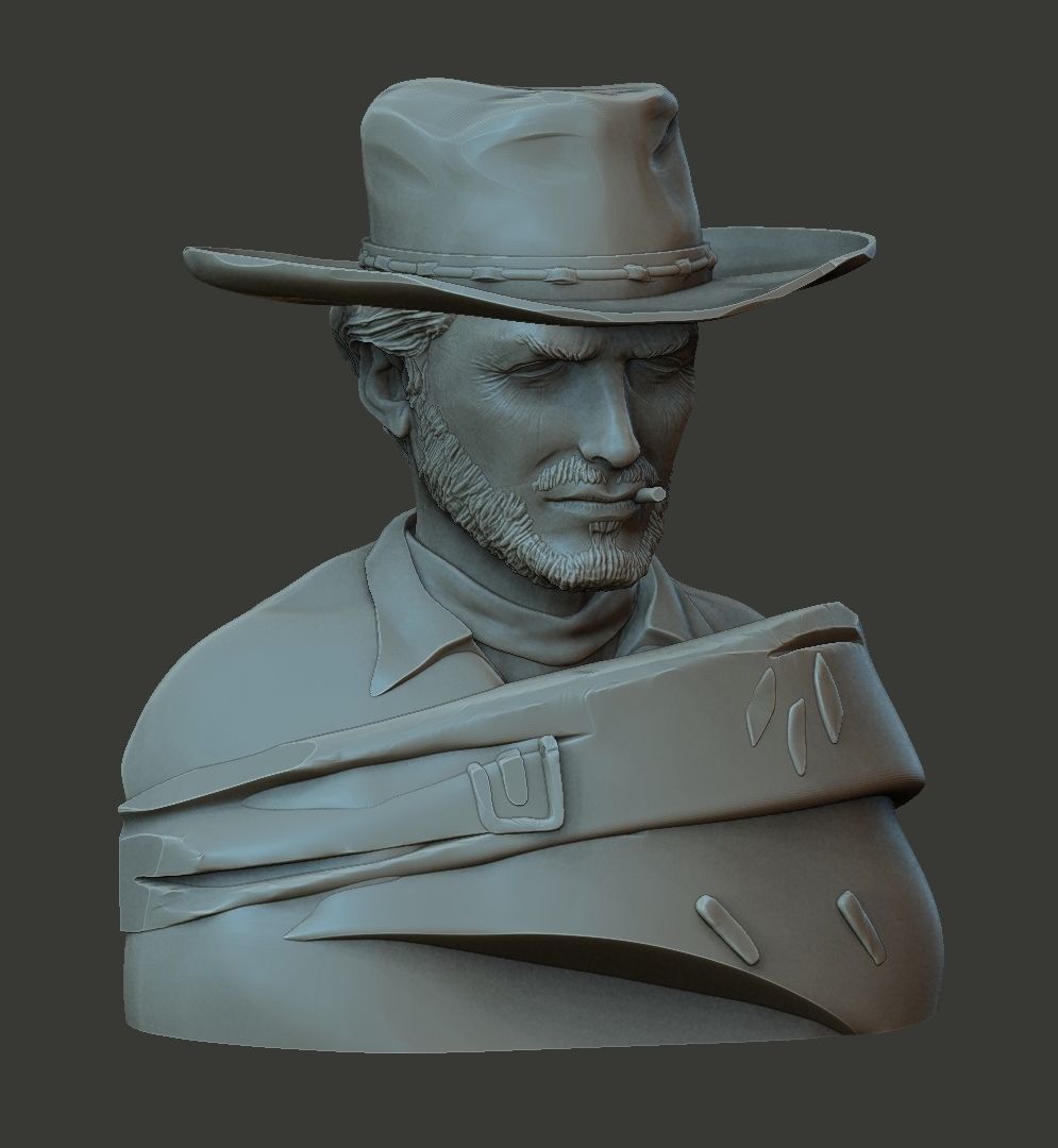 Clint Eastwood 3D model 3D printable | CGTrader