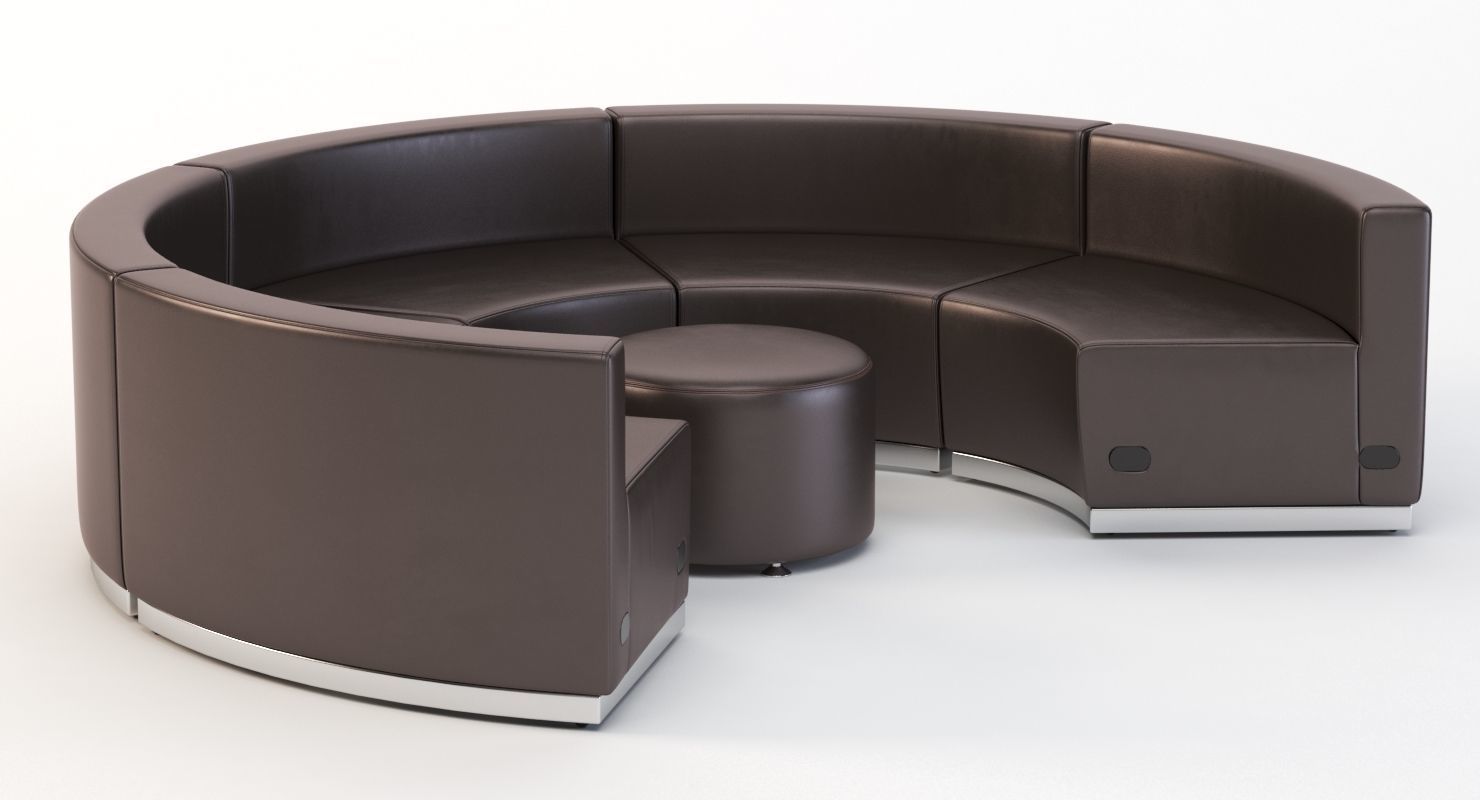 Krysten Sectional Five Module Concave Round Booth Sofa 3D model | CGTrader