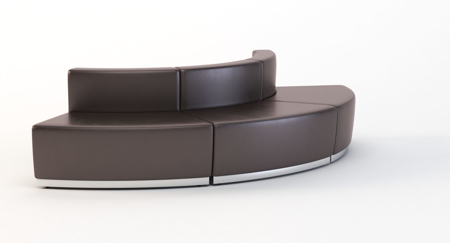 Krysten Round Modular Sectional Convex Bonded Leather Sofa 3D model ...
