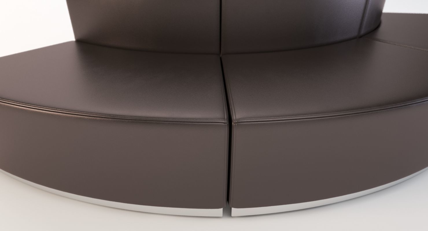 Krysten Round Modular Sectional Convex Bonded Leather Sofa 3D model ...